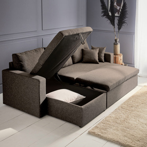 17 Stories Narcisco 3 Seater Modular Corner Sofa Bed with Storage | Wayfair.co.uk